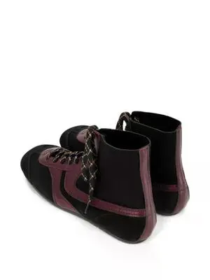 Dries Van Noten Suede High Top Sneakers With Leather Panels