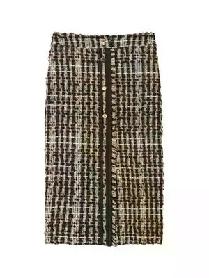 TWINSET Bouclé Midi Skirt With Buttons