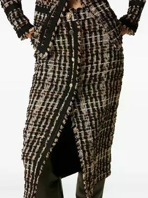 TWINSET Bouclé Midi Skirt With Buttons