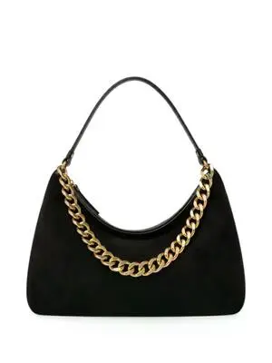 TWINSET Liliane Medium Suede Bag - Black