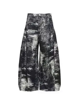 TAAKK Abstract Pattern Wide Leg Jeans