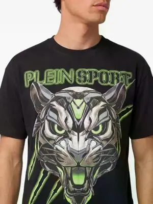 PLEIN SPORT Tiger-print Logo-print T-shirt