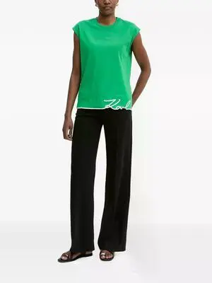 Karl Lagerfeld Embroidered Logo Sleeveless T-shirt