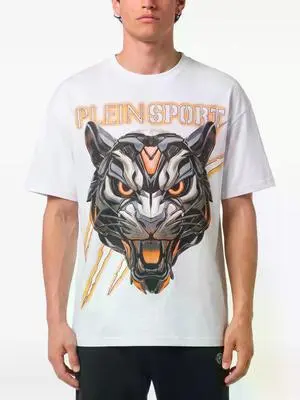 PLEIN SPORT Tiger-print Logo-print T-shirt