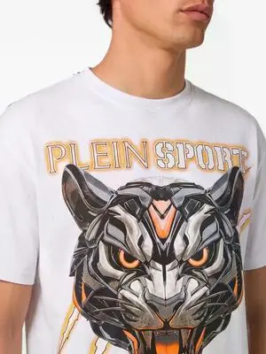 PLEIN SPORT Tiger-print Logo-print T-shirt