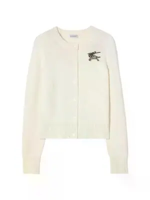 Burberry Knight Embellished Wool Cashmere Cardigan