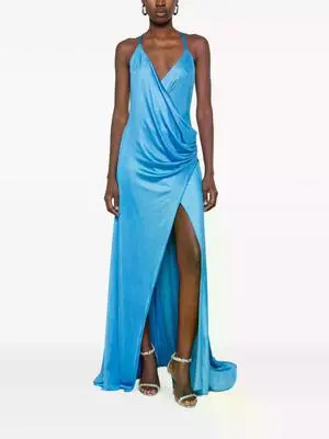 ALESSANDRO LEGORA Crossover-neck Maxi Dress