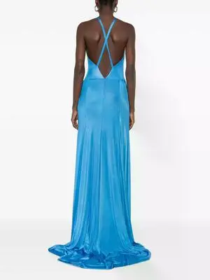 ALESSANDRO LEGORA Crossover-neck Maxi Dress