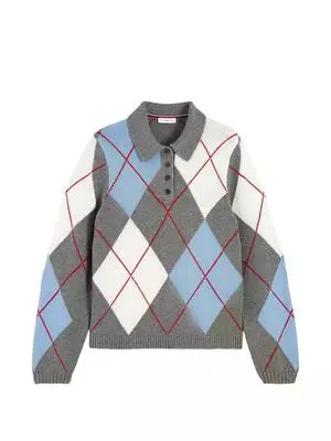 Tommy Hilfiger Argyle Knit Polo Sweater