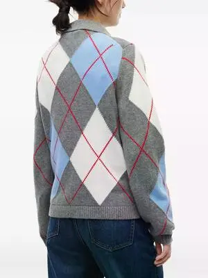Tommy Hilfiger Argyle Knit Polo Sweater