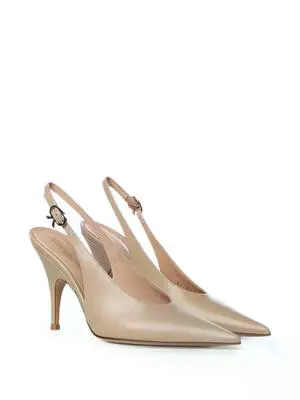 GIANVITO ROSSI Sofia Pointed-toe Slingback Pumps - Neutrals