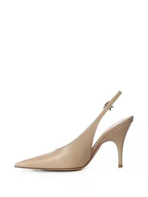 GIANVITO ROSSI Sofia Pointed-toe Slingback Pumps - Neutrals