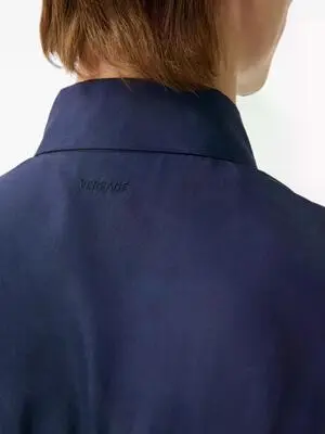Versace Eembroidered-detail Silk-poplin Shirt