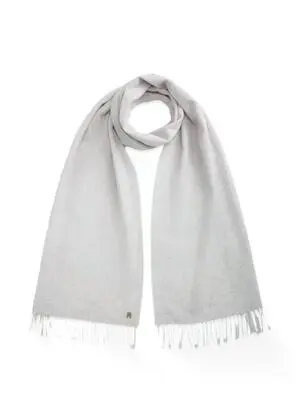 Tommy Hilfiger Fringed Logo-plaque Scarf - Grey