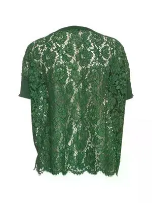 Valentino Garavani Floral Lace Boat Neck Top