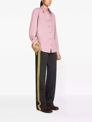 Dries Van Noten Embroidered Cotton Poplin Shirt - Pink
