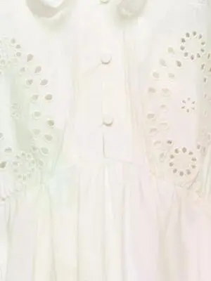 SELF-PORTRAIT Broderie Anglaise Cotton Midi Dress