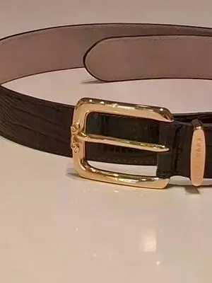 Elie Saab Crocodile-effect Leather Belt