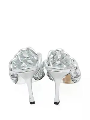 Bottega Veneta Intrecciato Metallic Leather Stiletto Sandals