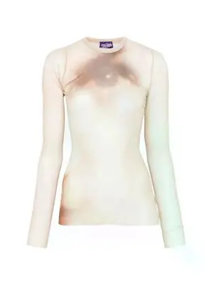 JEAN PAUL GAULTIER Crew Neck Long-sleeve Top Neutrals