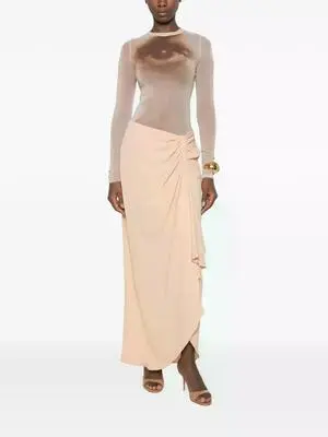 JEAN PAUL GAULTIER Sheer Paneled Long-sleeve Top - Neutrals