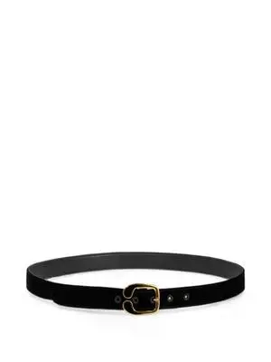 Etro Velvet Belt With Enamelled Paisley Buckle