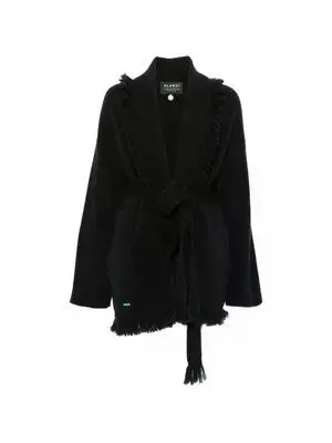 Alanui Fringe-trim Belted Cardigan - Black