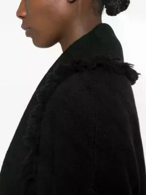 Alanui Fringe-trim Belted Cardigan - Black