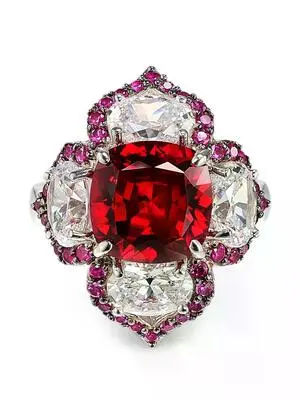 ANABELA CHAN Lotus Ruby Ring - Silver