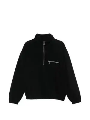 RIER Quarter-zip Fleece Sweatshirt - Black