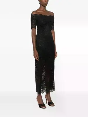 Rabanne Off-the-shoulder Lace Maxi Dress - Black