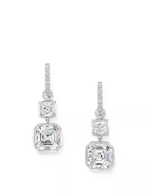 ANABELA CHAN Asscher Diamond Pendant Hoop Earrings - Silver