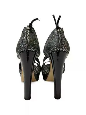 Miu Miu Glitter Platform Stiletto Sandals