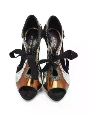 Etro Brogue Ribbon-tie Pumps
