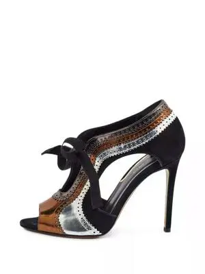 Etro Brogue Ribbon-tie Pumps - Black