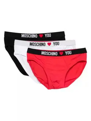 Moschino Logo-waistband Briefs - Red
