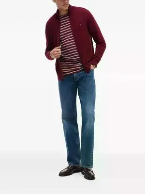 Tommy Hilfiger Embroidered Zip-up Cardigan - Red
