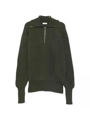 RIER Half-zip Ribbed-knit Sweater