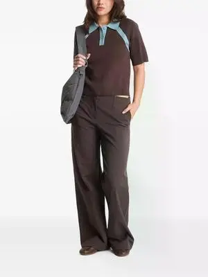 SAMSOE SAMSOE Raglan-sleeve Polo Shirt - Brown