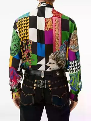 Versace Printed Silk Twill Regular Shirt