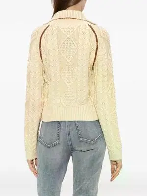 DIESEL® Cable-knit Cardigan With Contrast Bands