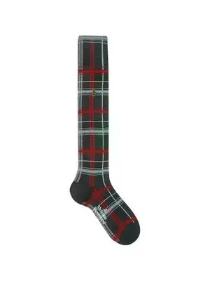 VIVIENNE WESTWOOD Multicheck High Sock - Grey