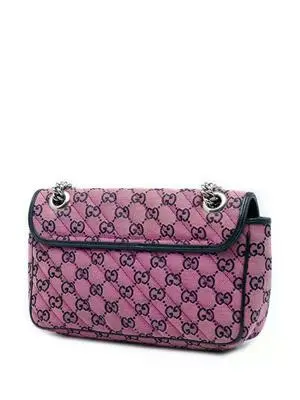 Gucci 2016-2026 Medium Gg Marmont Matelasse Diagonal Gg Canvas Shoulder Bag