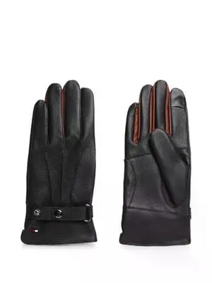 Tommy Hilfiger Logo-plaque Touch-strap Gloves - Black