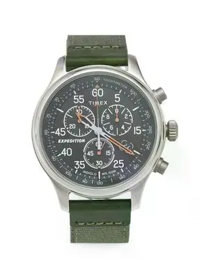 TIMEX Expedition Chronograph Watch With Stainless Steel Case And Fabric Strap - Black