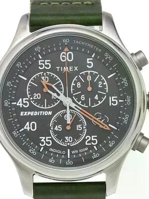Timex® Expedition Chronograph Watch With Stainless Steel Case And Fabric Strap - Black