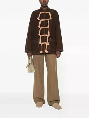 UMA WANG Rope-trim Contrast-stitched Coat