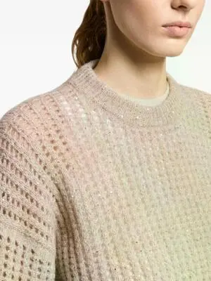 Peserico Sequin-embellished Open-knit Sweater