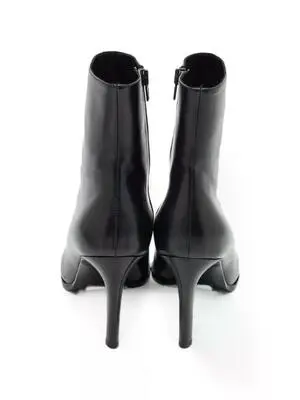 Celine Pointed-toe Stiletto Ankle Boots With Metal Cap Toe