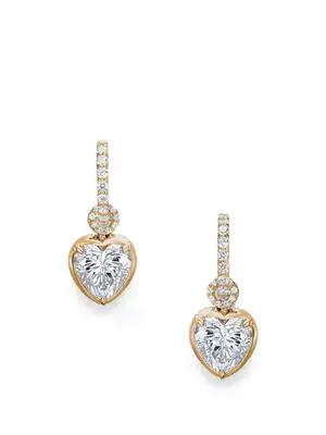 ANABELA CHAN Simulated Diamond Heart Hoop Earrings - Gold